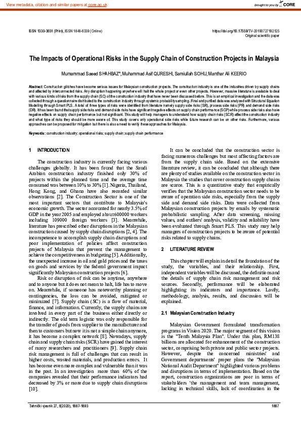 (PDF) The Impacts of Operational Risks in the Supply Chain of ...