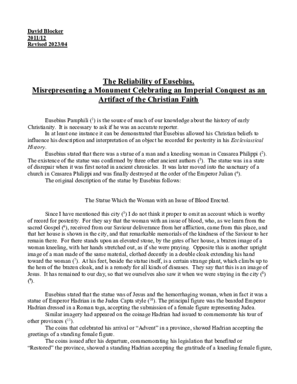 (PDF) Eusebius and the Statue