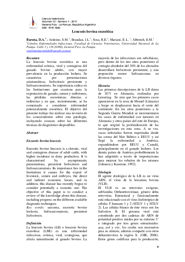 (PDF) Leucosis bovina enzoótica