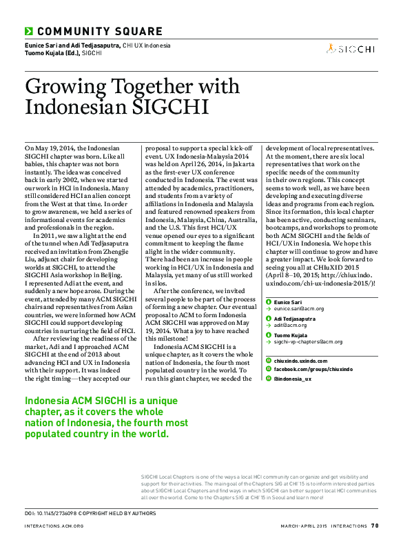 (PDF) Growing together with Indonesian SIGCHI