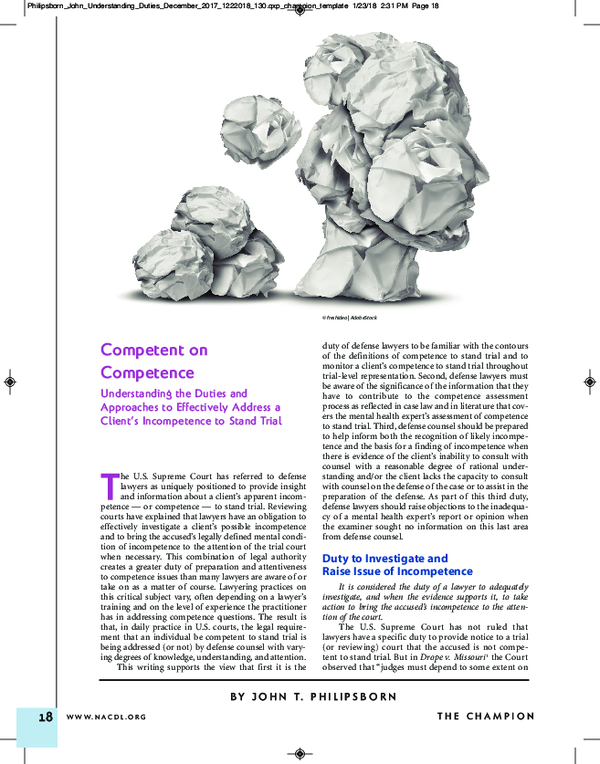 (PDF) Competent on Competence: Understanding the Duties of Counsel and ...