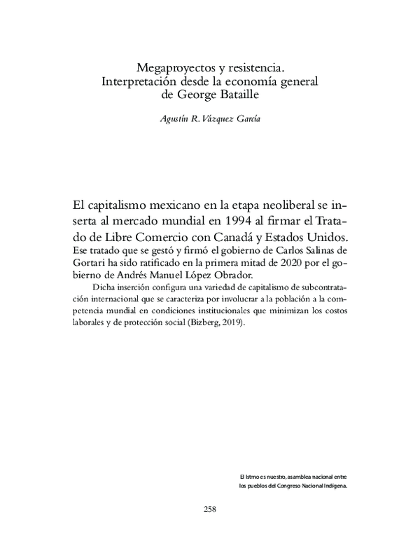 (PDF) Megaproyectos y resistencia. Lectura desde la economía general de George Bataille