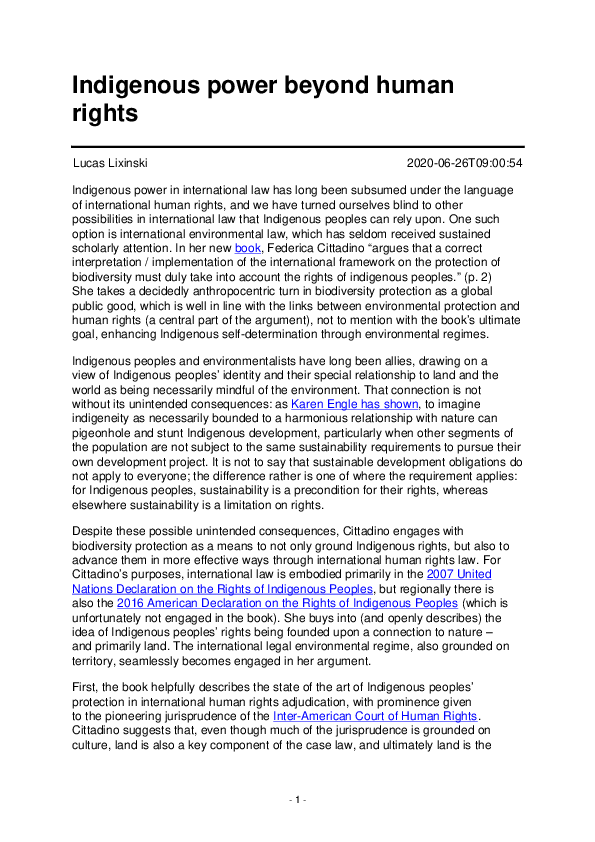 (PDF) Indigenous power beyond human rights
