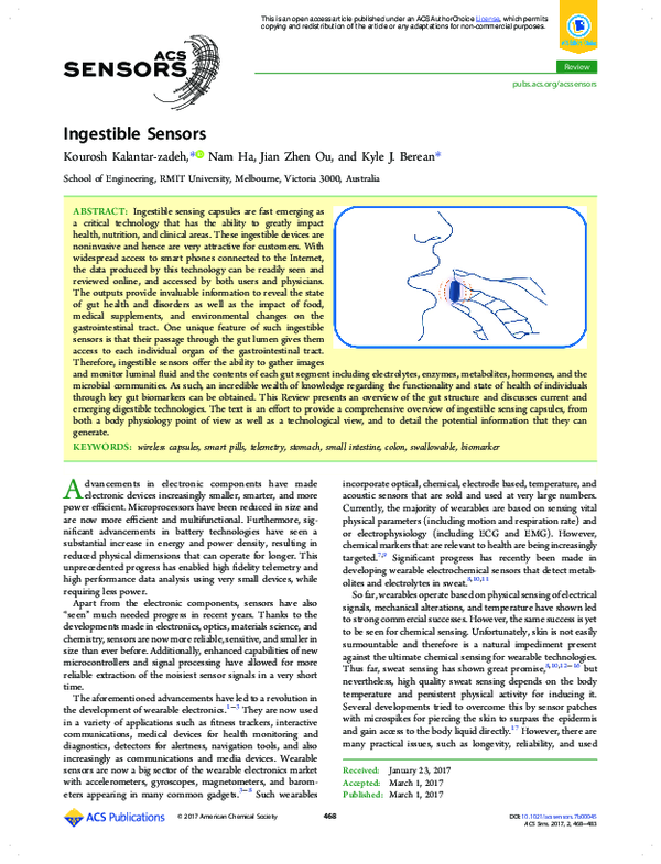 (PDF) Ingestible Sensors