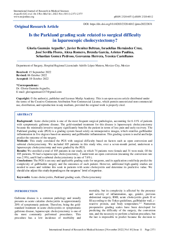 (PDF) Is the Parkland grading scale related to surgical difficulty in ...