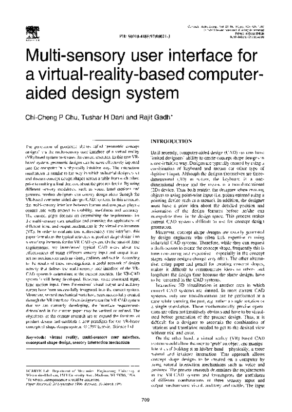(PDF) Multi-sensory user interface for a virtual-reality-based computeraided design system