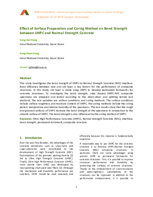 (PDF) Effect of Surface Preparation and Curing Method on Bond Strength ...