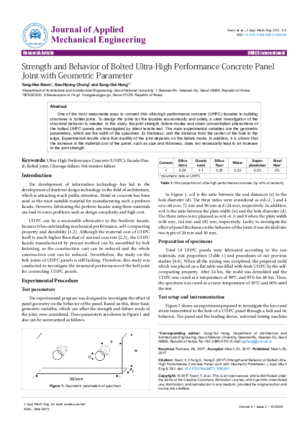(PDF) Strength and Behavior of Bolted Ultra-High Performance Concrete ...