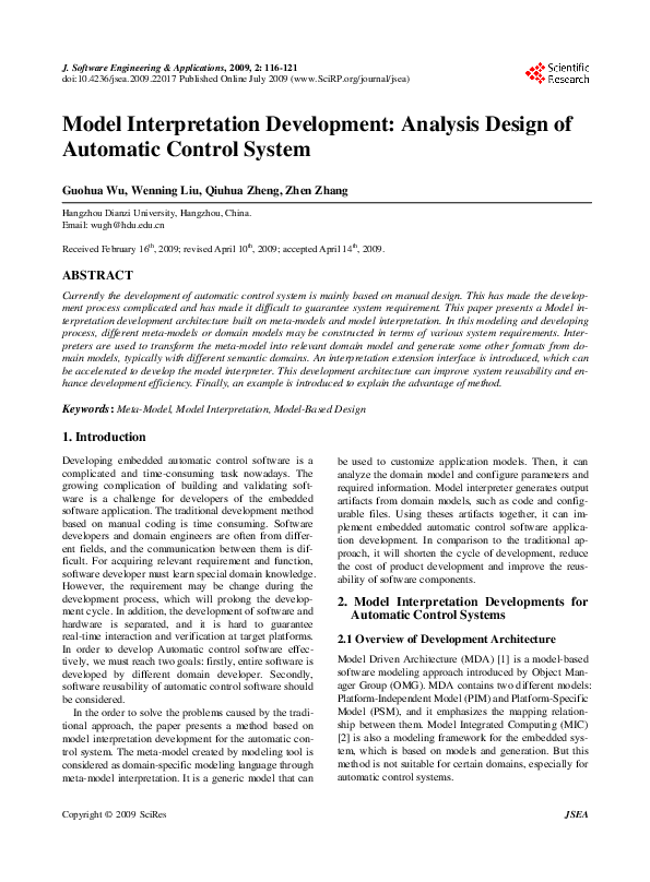 (PDF) Model Interpretation Development: Analysis Design of Automatic ...