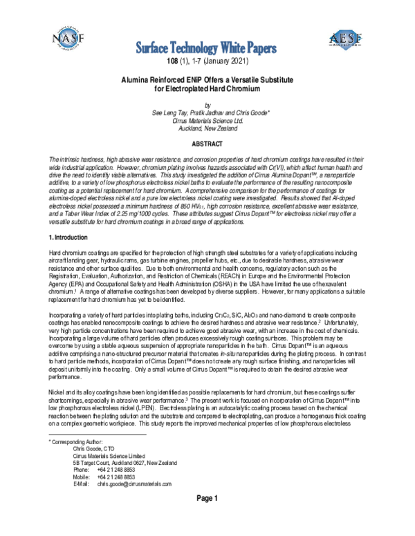 (PDF) Surface Technology White Papers