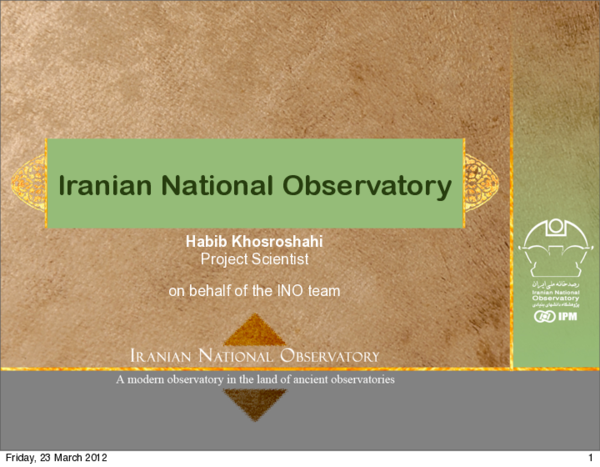 (PDF) Iranian National Observatory