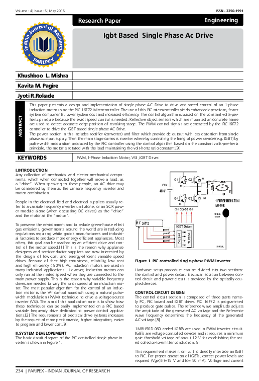 (PDF) IGBT based Single Phase AC Drive