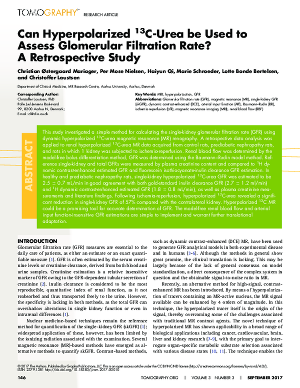 (PDF) Can Hyperpolarized 13C-Urea Be Used to Assess Glomerular ...