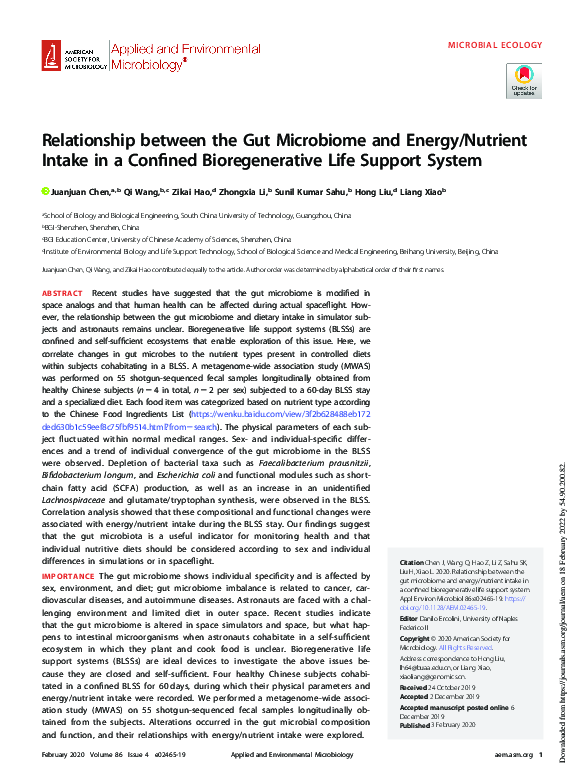 (PDF) Relationship between the Gut Microbiome and Energy/Nutrient ...