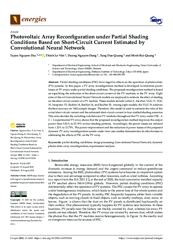 Pdf Photovoltaic Array Reconfiguration Under Partial Shading Conditions Based On Short Circuit
