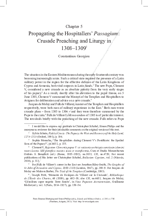 (PDF) Propagating the Hospitallers’ Passagium: Crusade Preaching and ...