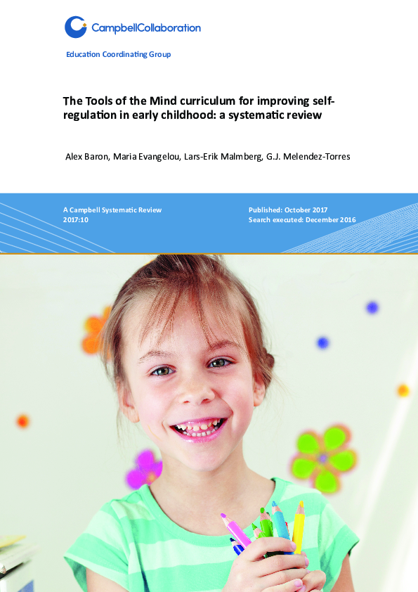 (PDF) The Tools of the Mind curriculum for improving self‐regulation in ...