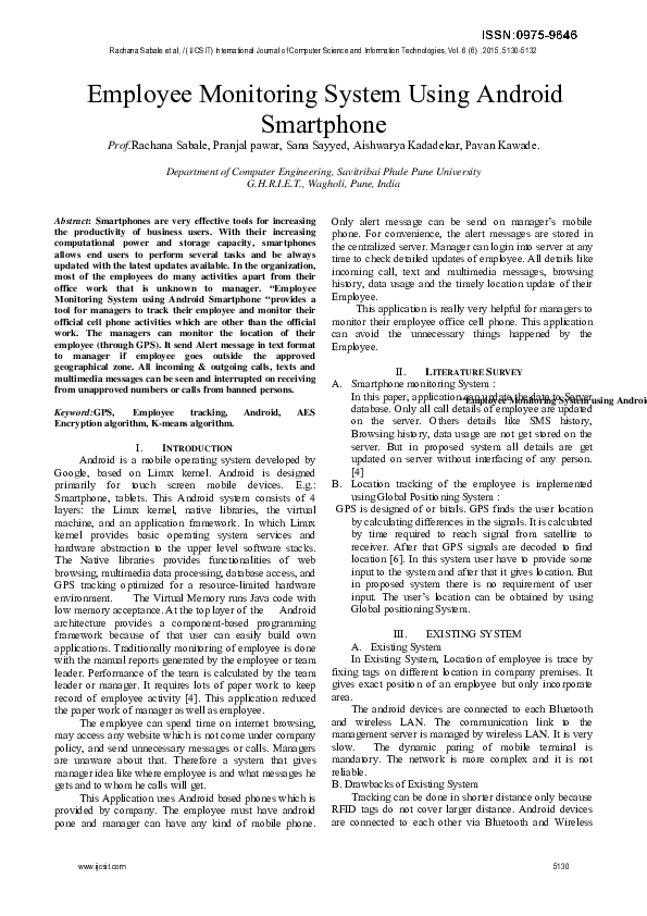 (PDF) Employee Monitoring System Using Android Smart Phone