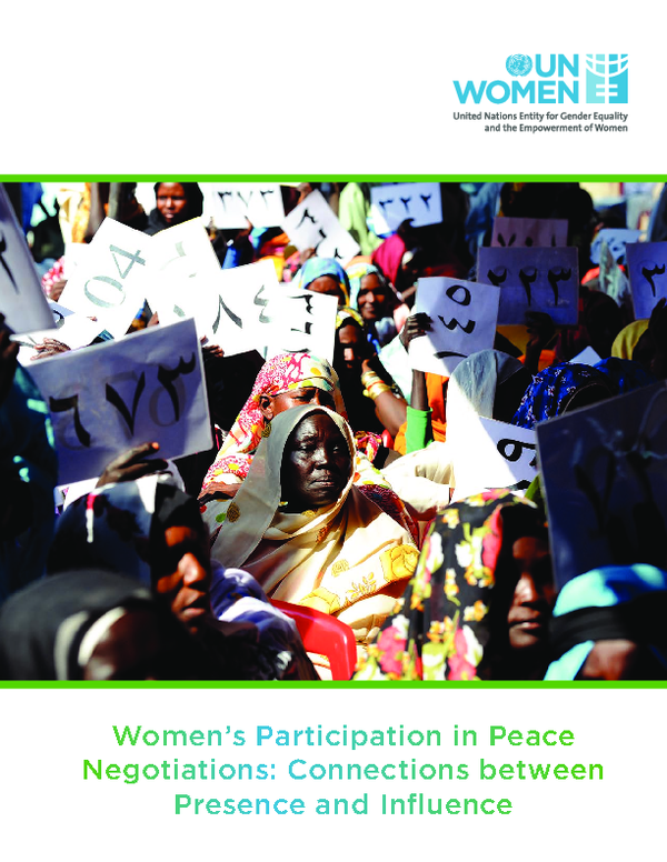 (PDF) Women's Participation in Peace Negotiations: Connections between ...
