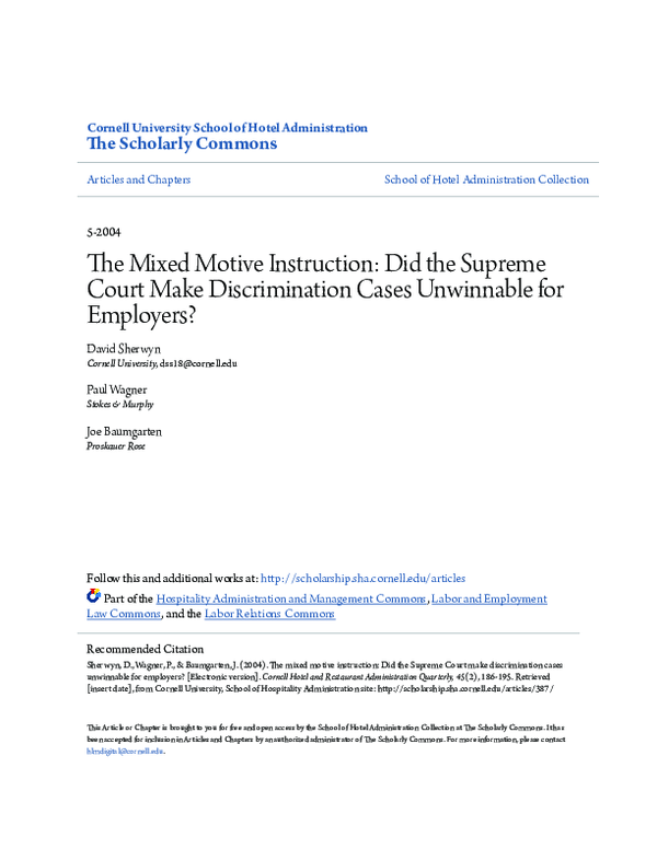 (PDF) The Mixed Motive Instruction