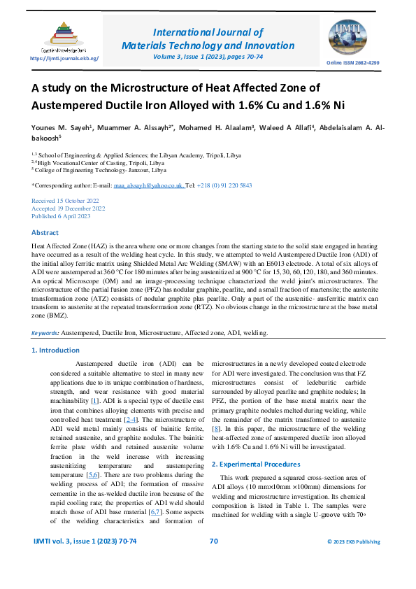 (PDF) A study on the Microstructure of Heat Affected Zone of ...