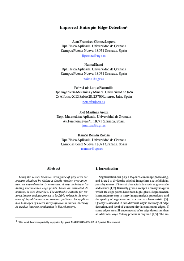 (PDF) Improved entropic edge-detection