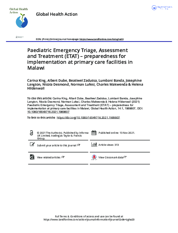 (PDF) Paediatric Emergency Triage, Assessment and Treatment (ETAT ...