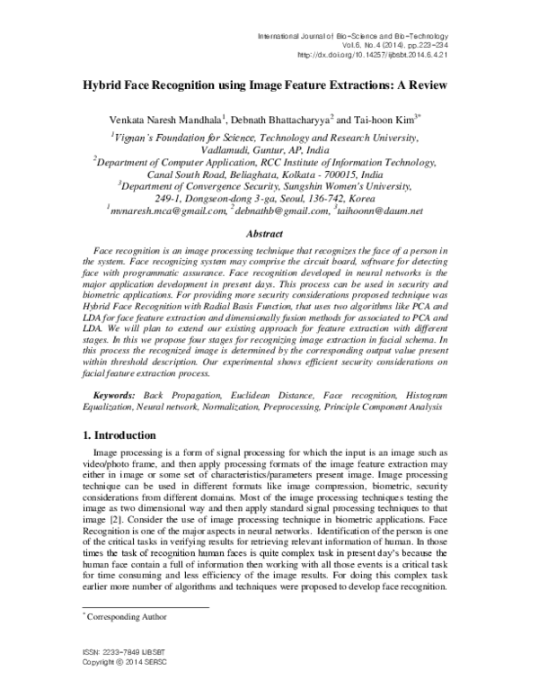 Pdf Hybrid Face Recognition Using Image Feature Extractions A Review