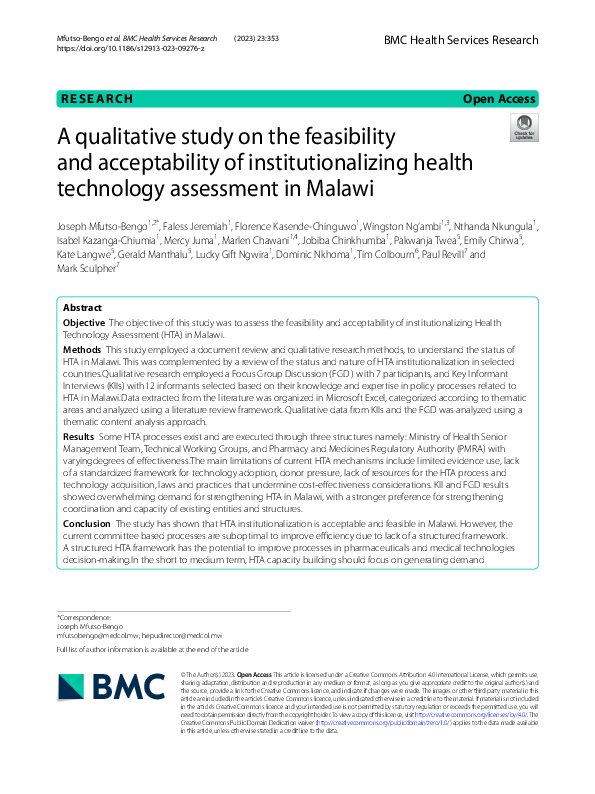 (PDF) A qualitative study on the feasibility and acceptability of ...