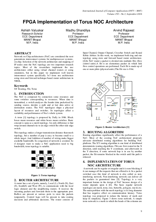 (PDF) FPGA Implementation of Torus NOC Architecture (PDF) FPGA Implementation of Torus NOC Architecture