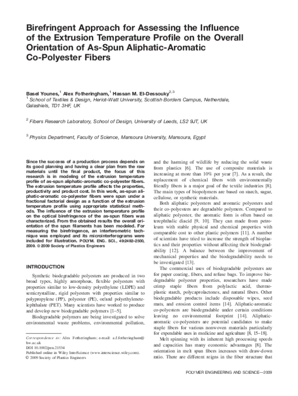 (PDF) Birefringent approach for assessing the influence of the ...