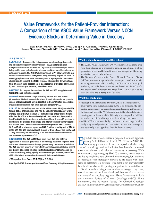 (PDF) Value Frameworks for the Patient-Provider Interaction: A ... (PDF) Value Frameworks for the Patient-Provider Interaction: A ...