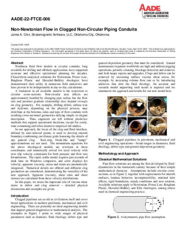 (PDF) Non-Newtonian Flow in Clogged Non-Circular Piping Conduits ...