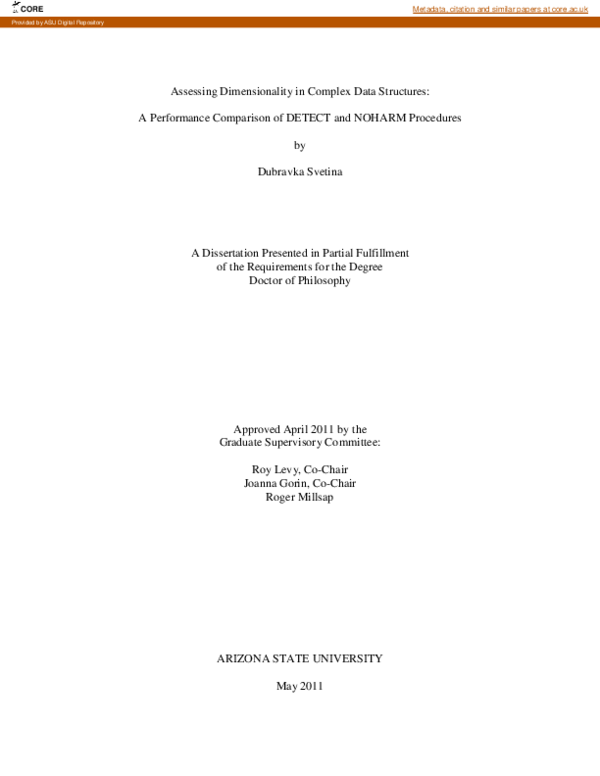 (PDF) Assessing Dimensionality in Complex Data Structures: A Performance Comparison of DETECT ...