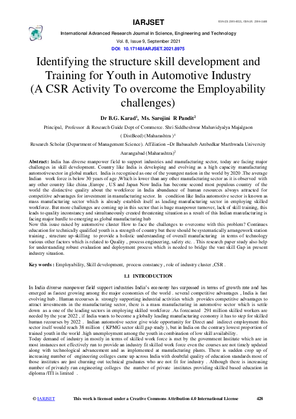 (PDF) Identifying the structure skill development and Training for ...