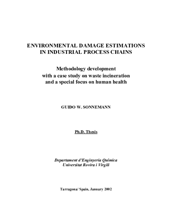 (PDF) Estimating Environmental Damage in Industry