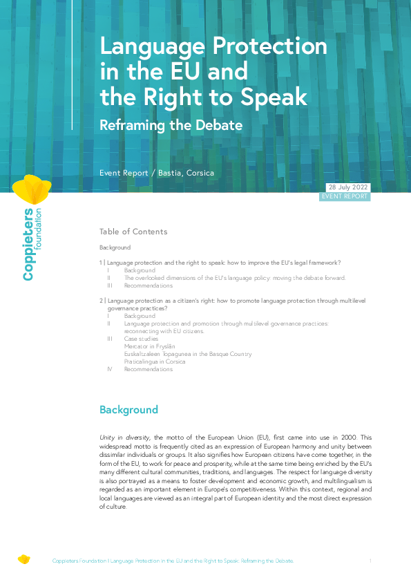 (PDF) Language Protection in the EU and the Right to Speak: Reframing ...