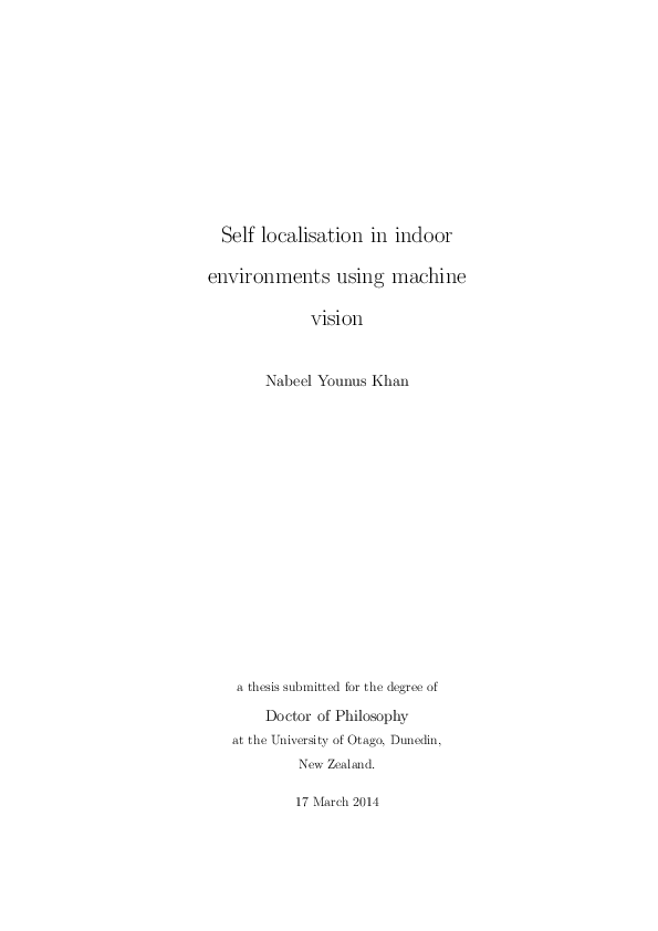 (PDF) Self localisation in indoor environments using machine vision | younus khan - Academia.edu