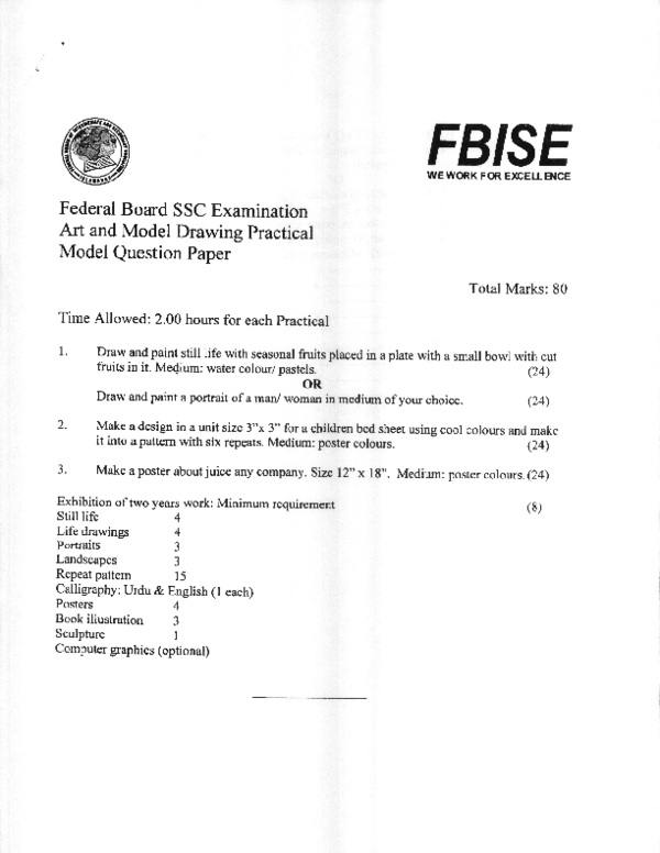 (PDF) Art and Model Drawing Practical Paper