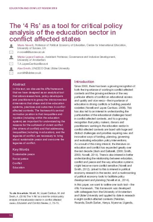 (PDF) The ‘4 Rs’ as a tool for critical policy analysis of the ...