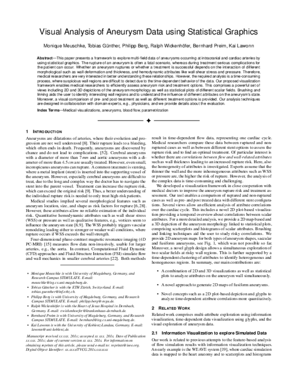 (PDF) Visual Analysis of Aneurysm Data using Statistical Graphics