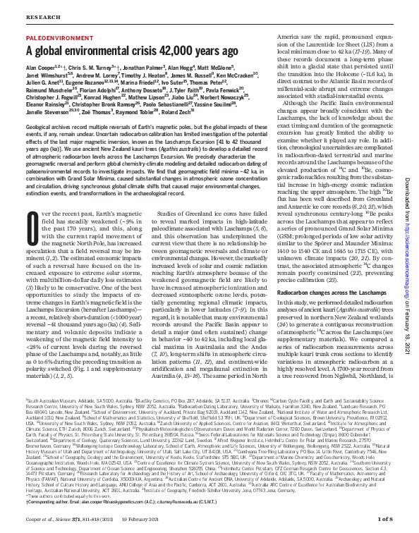 (PDF) A global environmental crisis 42,000 years ago