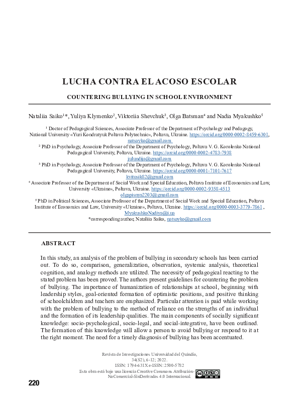 (PDF) Strategies to Combat School Bullying