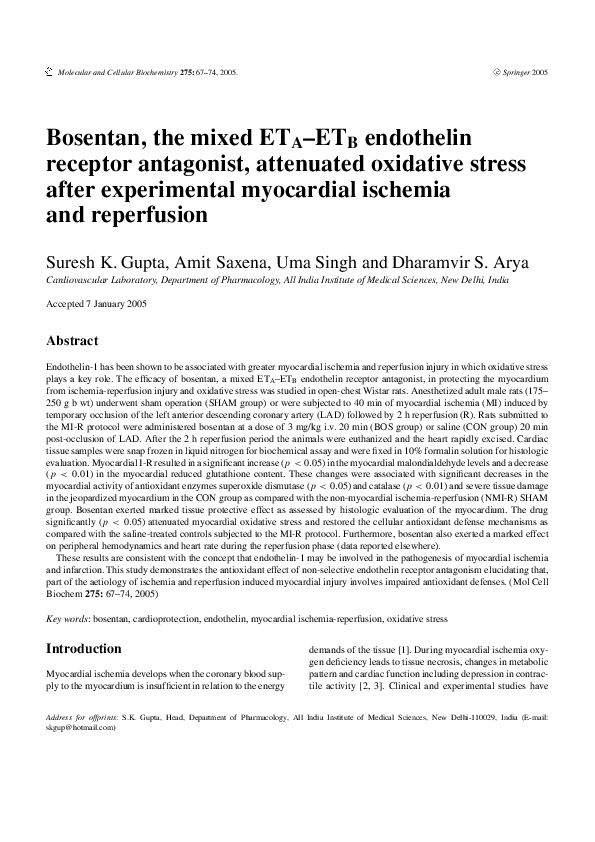 (PDF) Bosentan, the mixed ETA–ETB endothelin receptor antagonist ...