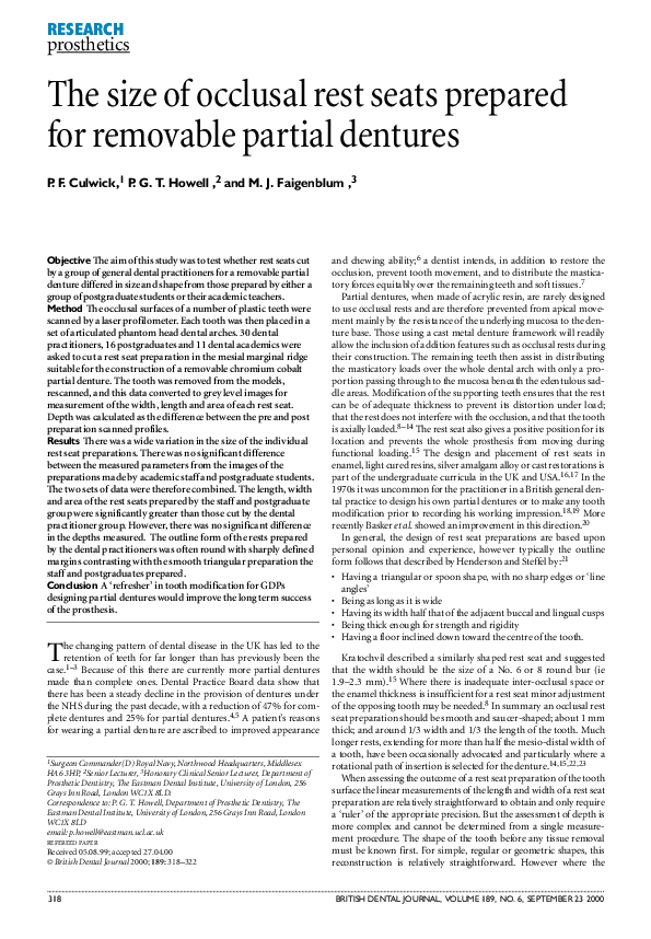 (PDF) The size of occlusal rest seats prepared for removable partial ...