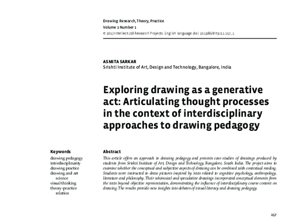 (PDF) Exploring drawing as a generative act: Articulating thought processes in the context of ...