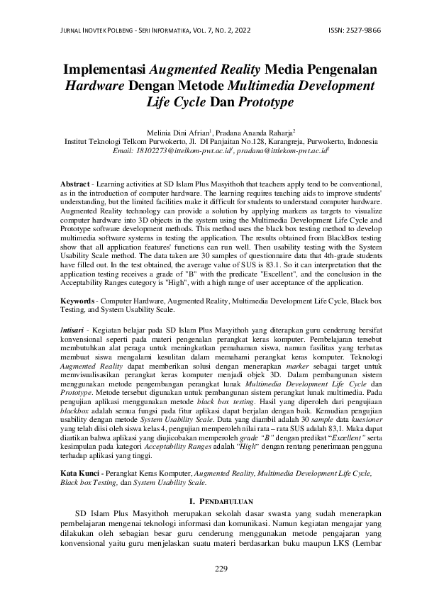 (PDF) Implementasi Augmented Reality Media Pengenalan Hardware Dengan Metode Multimedia ...
