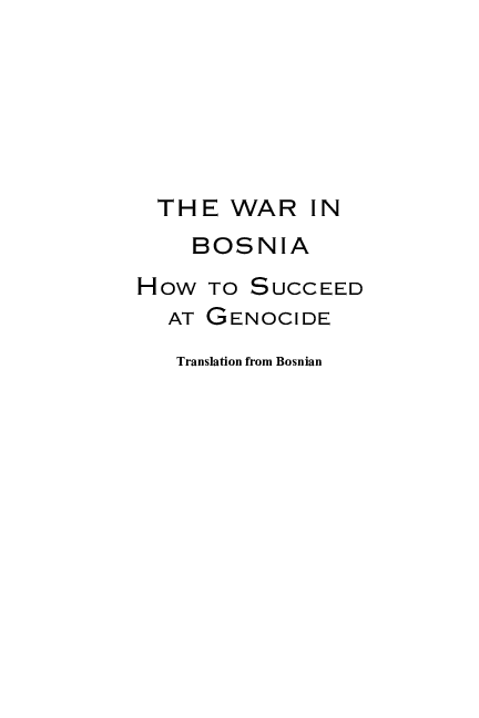 (PDF) The War in Bosnia