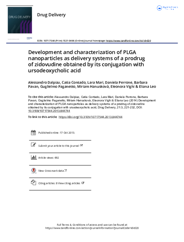(PDF) Development and characterization of PLGA nanoparticles as ...