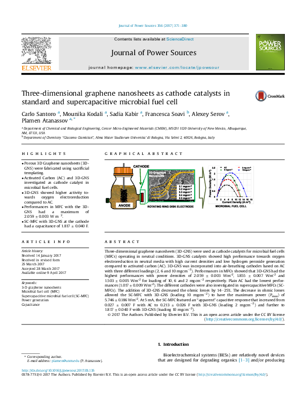 (PDF) Three-dimensional graphene nanosheets as cathode catalysts in ...